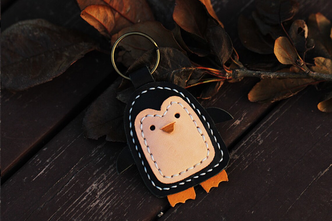 100% Handmade Penguin Key Chains Cute Animal Key Ring - Etsy UK