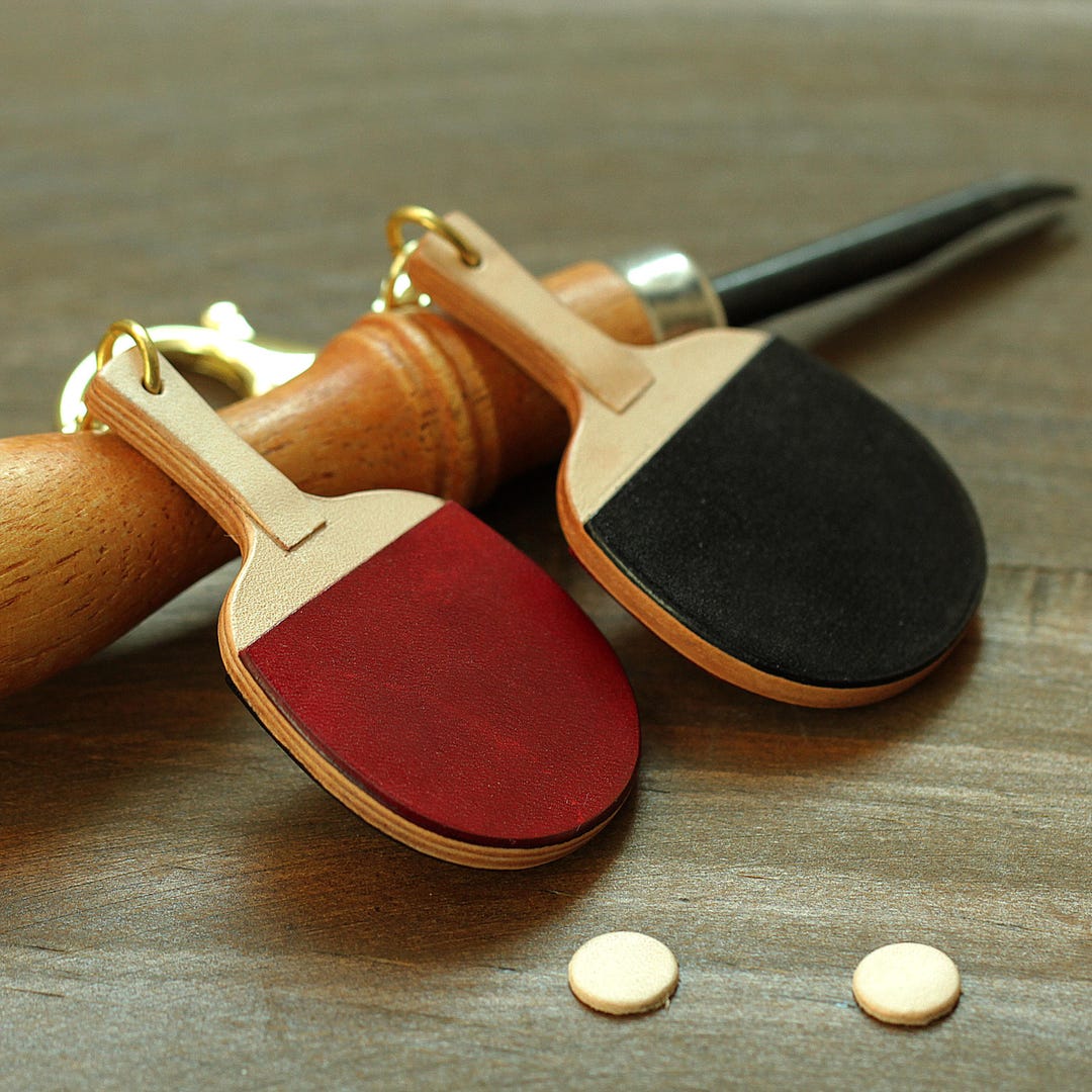 100% Handmade Mini Ping-pong/table Tennis Paddle Leather Keychain ...