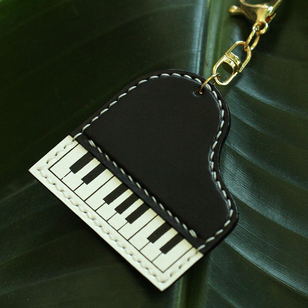 100% Handmade Key Chains -piano Key Ring - Piano Key Chains Bag Charm ...