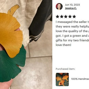 100% Handmade (buy One Get One Free) Ginkgo Leaf Key Chains Ginkgo Leaf ...