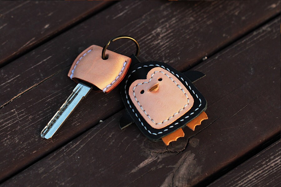 100% Handmade Penguin Key Chains Cute Animal Key Ring - Etsy UK