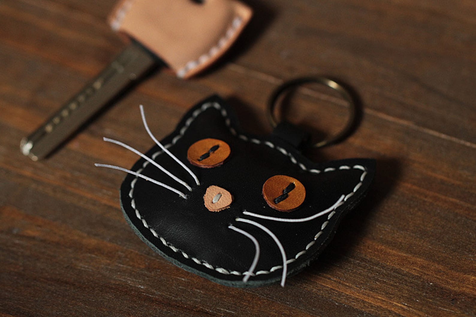 100% Handmade Cat Key Chains Cute Animal Key Ring Cat Bag - Etsy