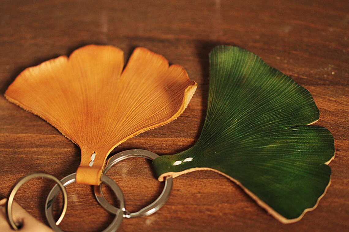 100% Handmade buy One Get One Free Ginkgo Leaf Key Chains - Etsy