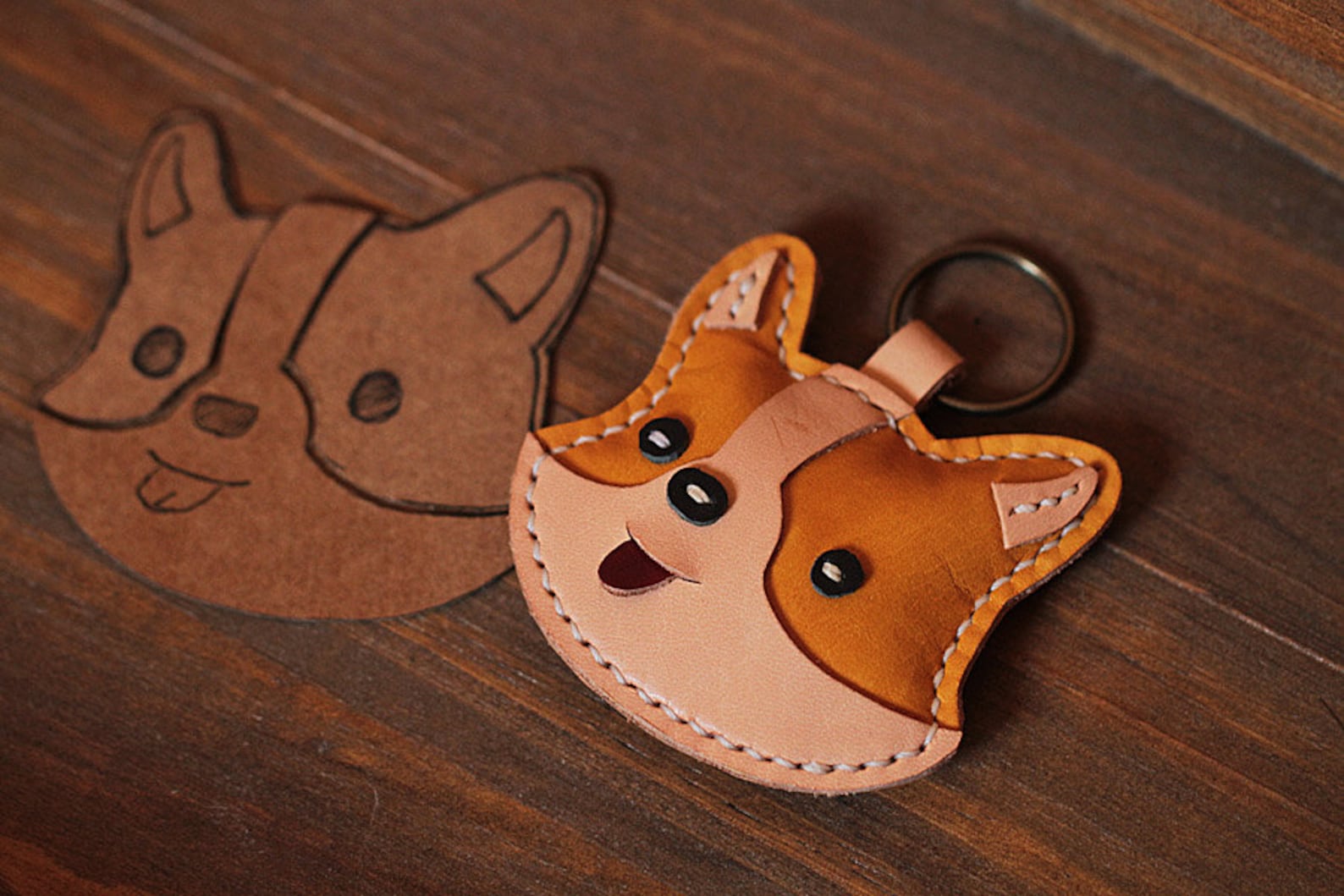 100% Handmade Corgi Key Chains Cute Animal Key Ring Corgi | Etsy