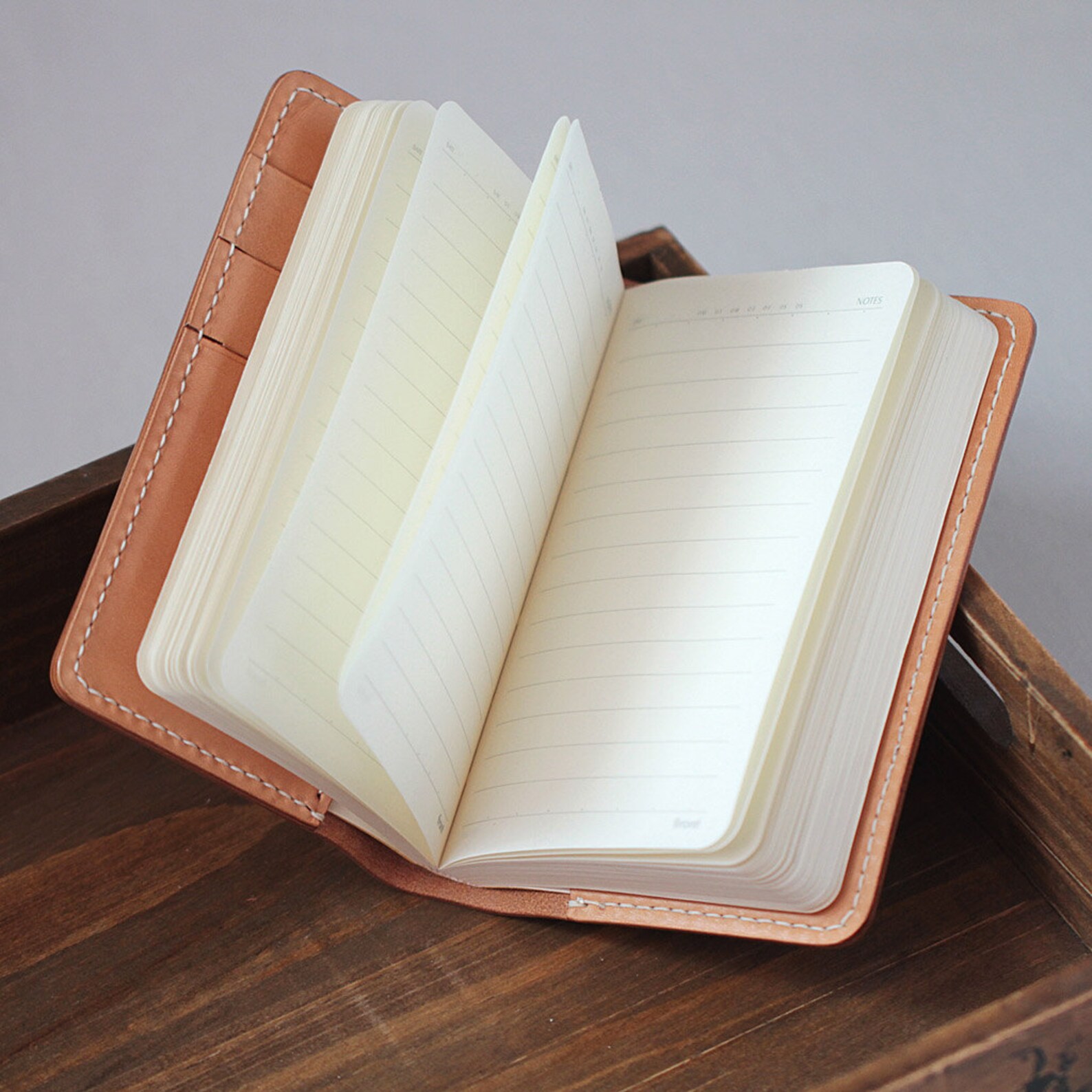 100% Hand-stitched Vegetable Tanned Leather Notes Cover/note - Etsy