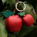 Handmade Leather Red Apple Keychain: Cowhide Bag Charm - Etsy
