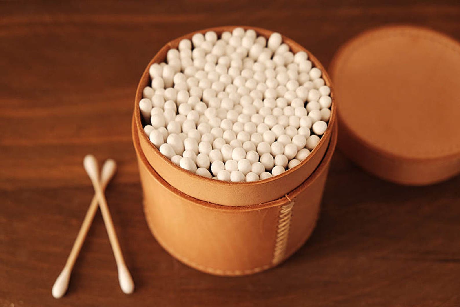 100% Handmade-stitched Leather Swab Box Organizing Box Storage Box ...