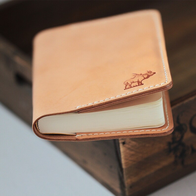 100% Hand-stitched Vegetable Tanned Leather Notes Cover/note - Etsy