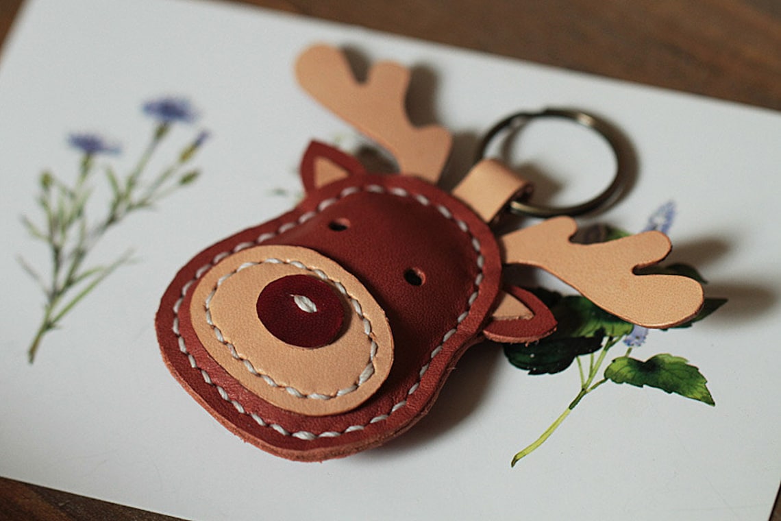 100% Handmade Reindeer Key chains Cute Animal Key ring | Etsy