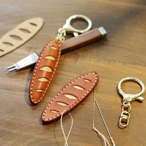 100% Handmade French Bread Keychain - Mini Cute Baguette Bag Charm ，car ...