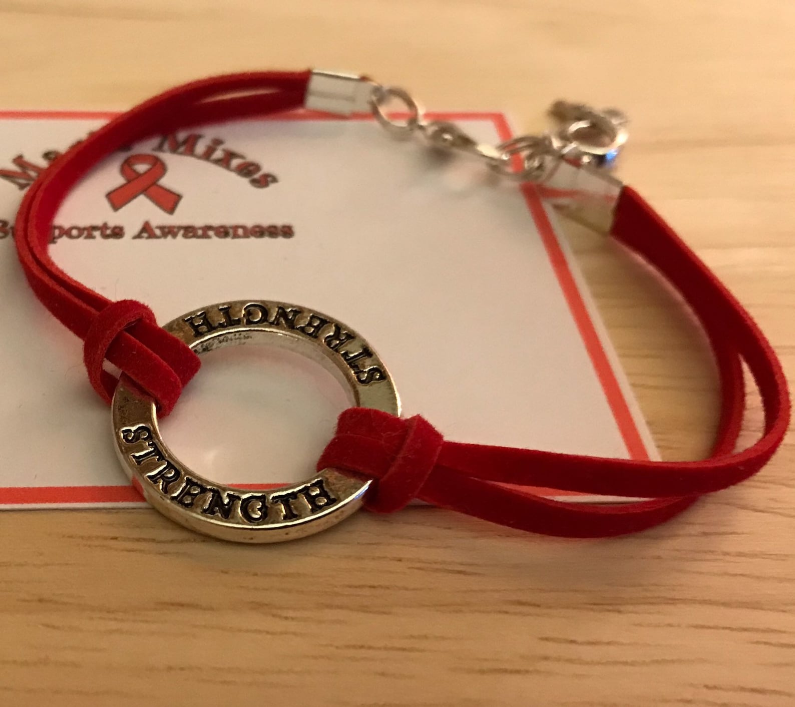 Red Awareness Bracelet HIV/AIDS Awareness Heart Disease - Etsy Israel