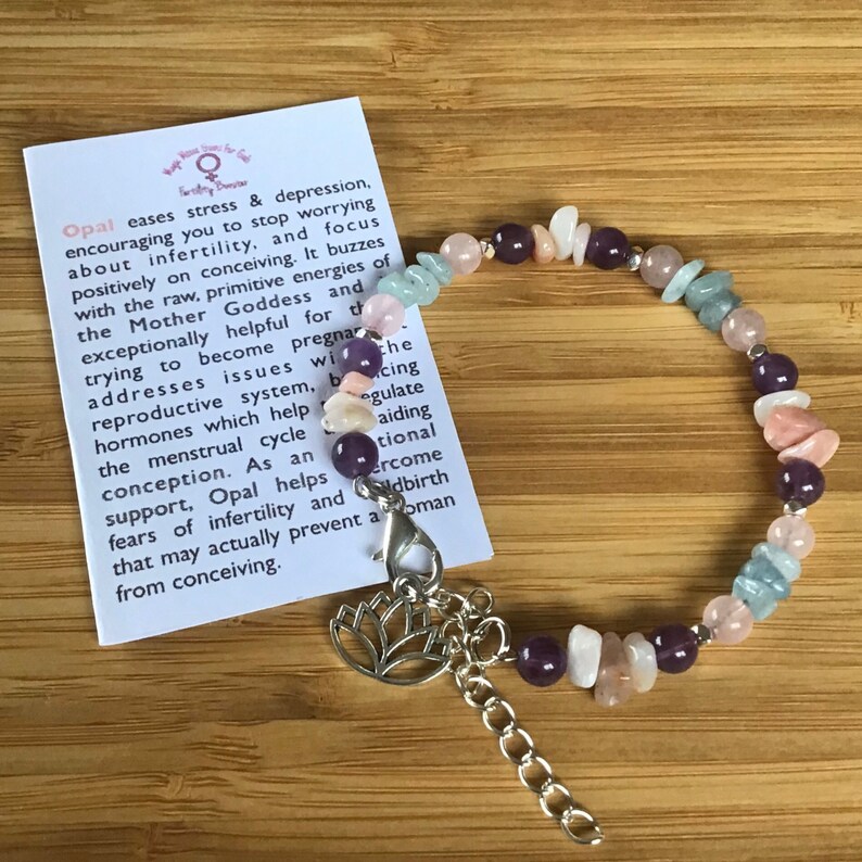 Gemstone Fertility Charm Bracelet Supporting Infertility and - Etsy
