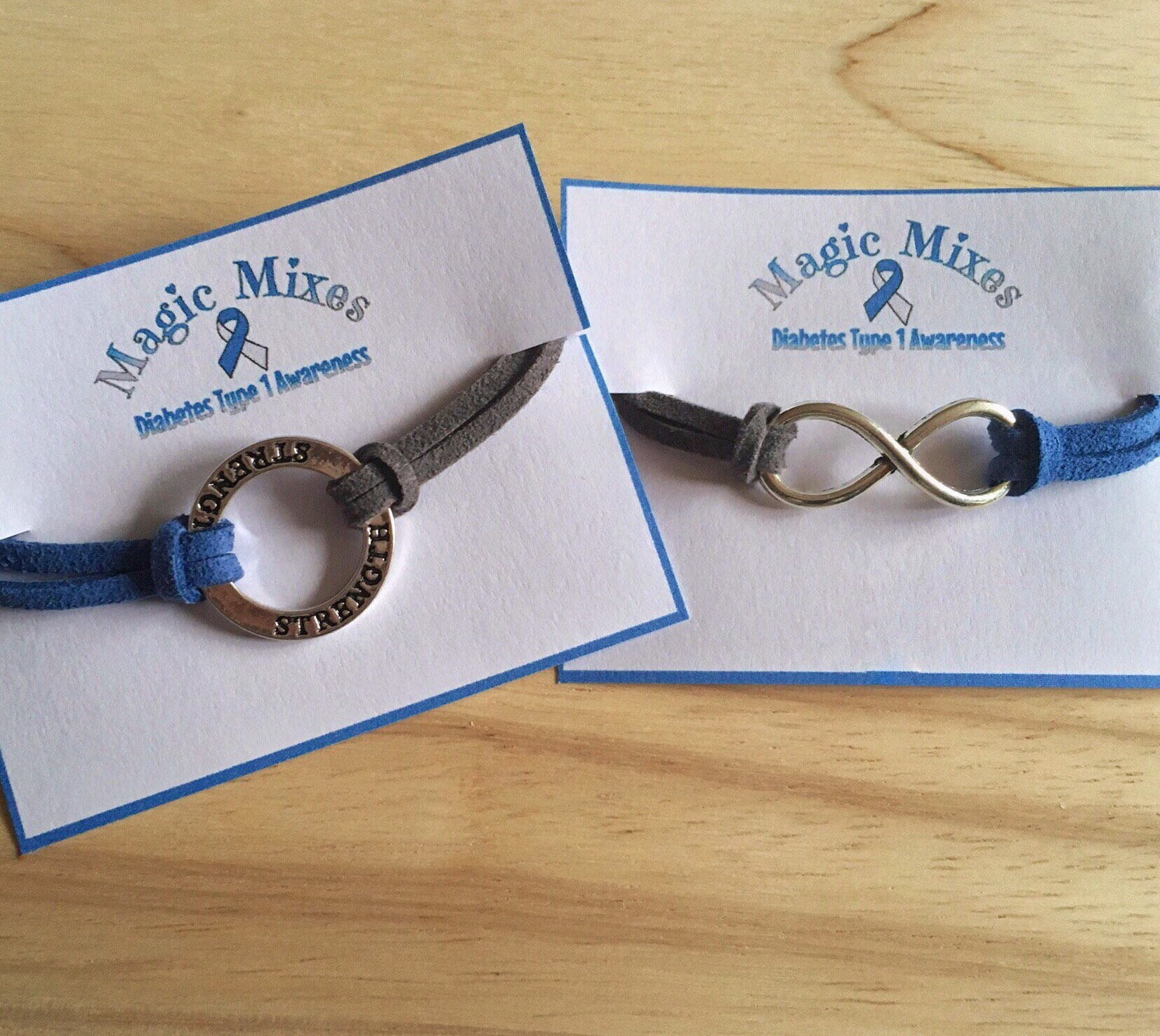 Diabetes Awareness Bracelets with blue ribbon charm | Etsy