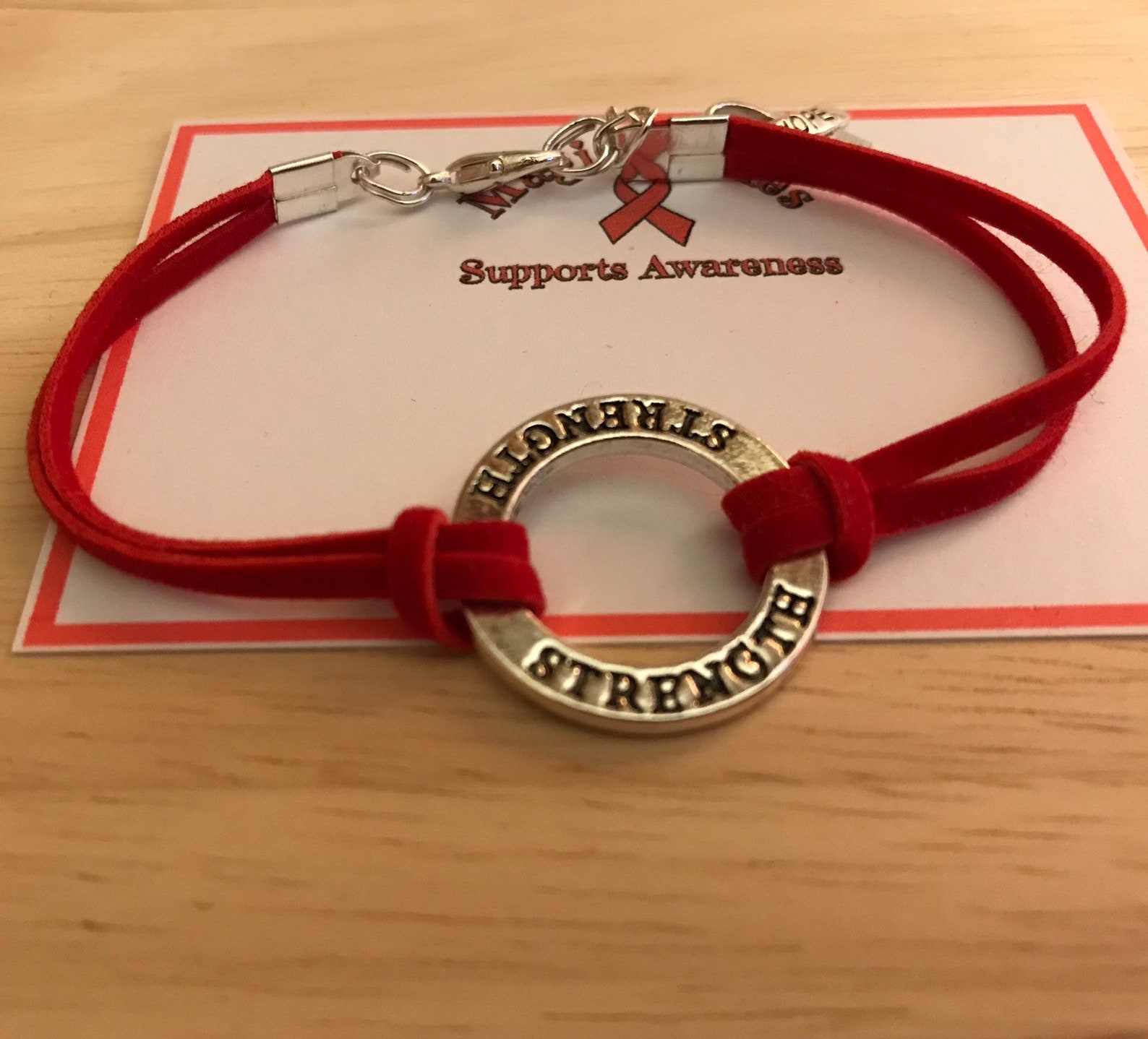 Red Awareness Bracelet, HIV/AIDS Awareness, Heart Disease Awareness ...