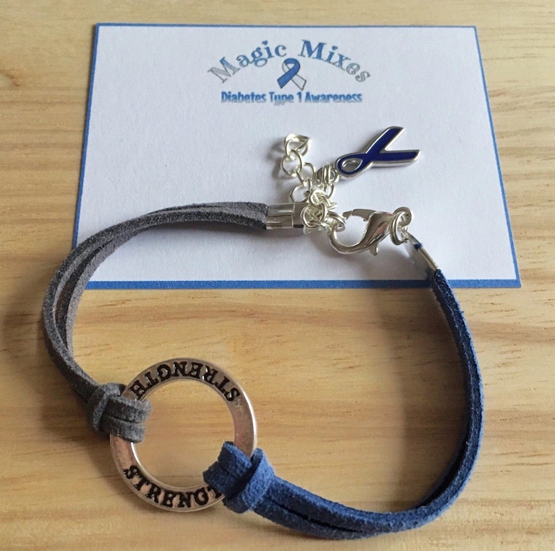 Diabetes Awareness Bracelets With Blue Ribbon Charm - Etsy
