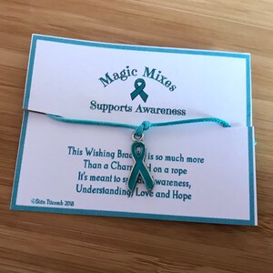 Teal Awareness Bracelet, Wish for Hope, Love and Understanding - Etsy