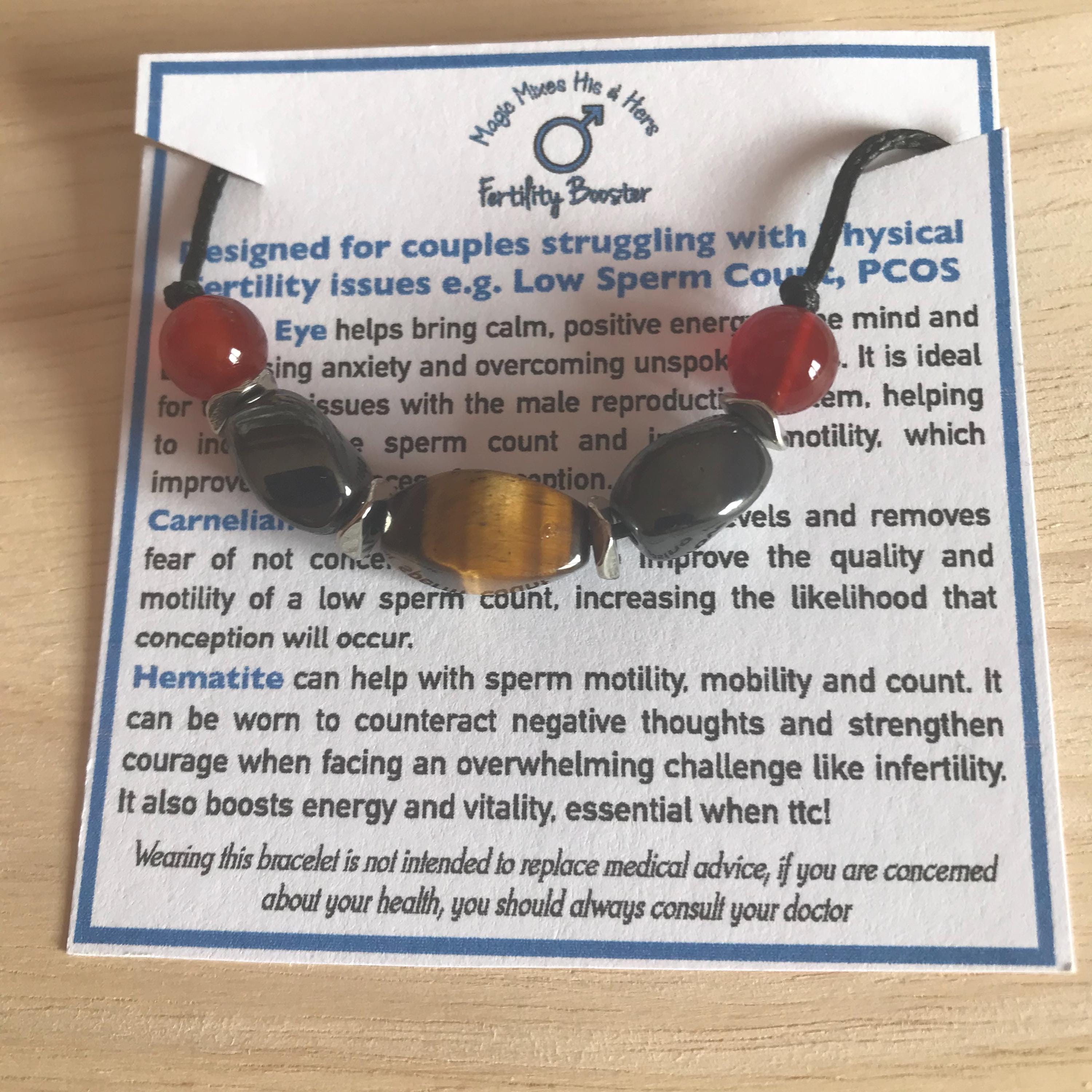 IVF Fertility Gemstones for Guys: IVF Baby Maker Bracelet for Male ...