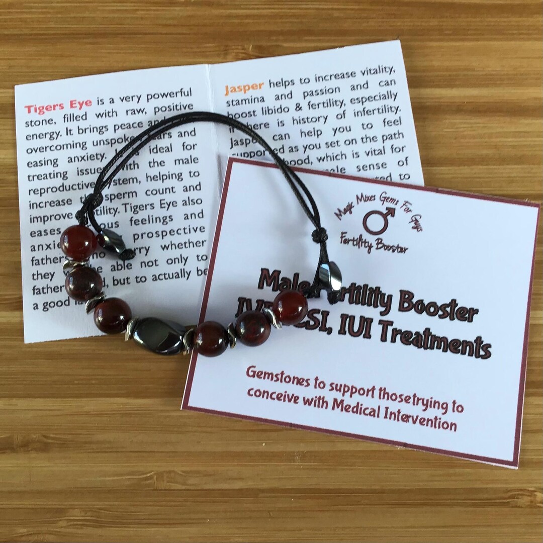IVF Fertility Gemstones for Guys: IVF Baby Maker Bracelet for Male ...