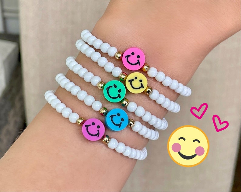 Smiley Face Emoji Bracelet Happy Bracelets for Kids Gen Z - Etsy