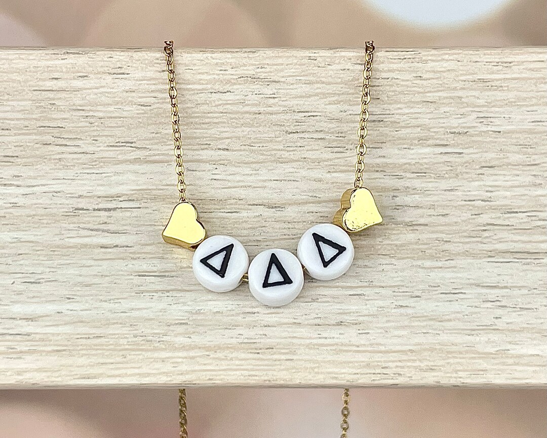 Tri Delta Greek Letter Necklace - Custom Sorority Big Little Gifts ...