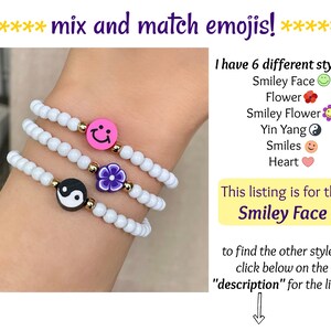 Smiley Face Emoji Bracelet Happy Bracelets for Kids Gen Z Jewelry Party ...