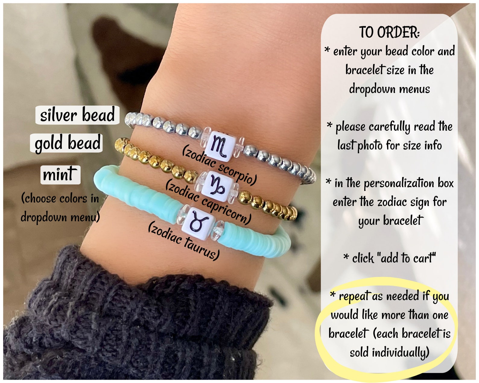 Zodiac Sign Bracelet Birthday Gift for Her Astrology Horoscope Bracelet ...