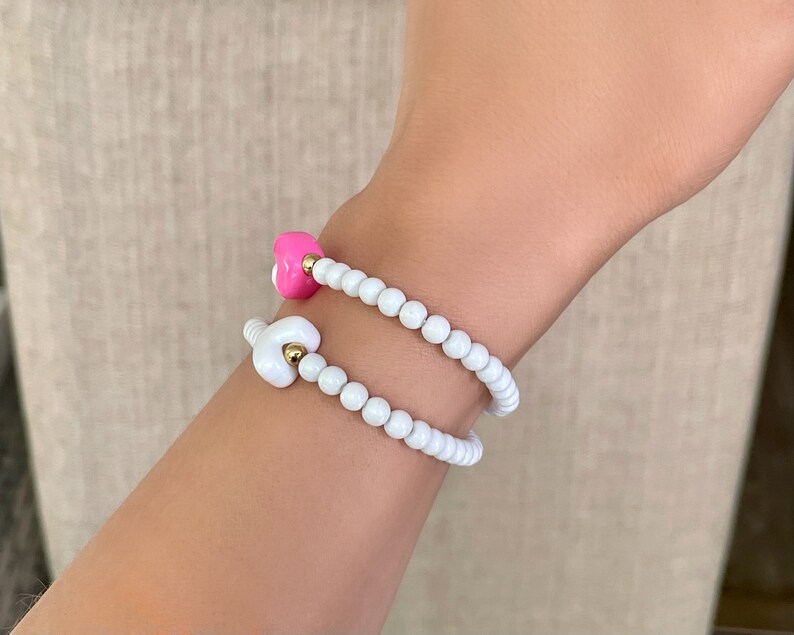 Heart Bead Bracelet Chunky Heart Emoji Bracelets for Kids - Etsy