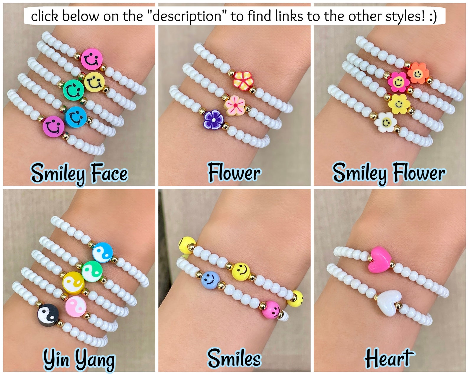 Heart Bead Bracelet Chunky Heart Emoji Bracelets for Kids - Etsy