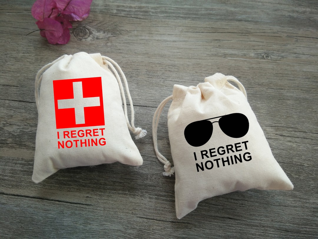 30 I REGRET NOTHING Bags | Bachelorette Party Bags | Survival Kit Bags ...