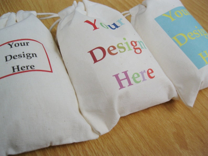 Custom Muslin Bags Logo Printed Jewelry Bags Personalized | Etsy