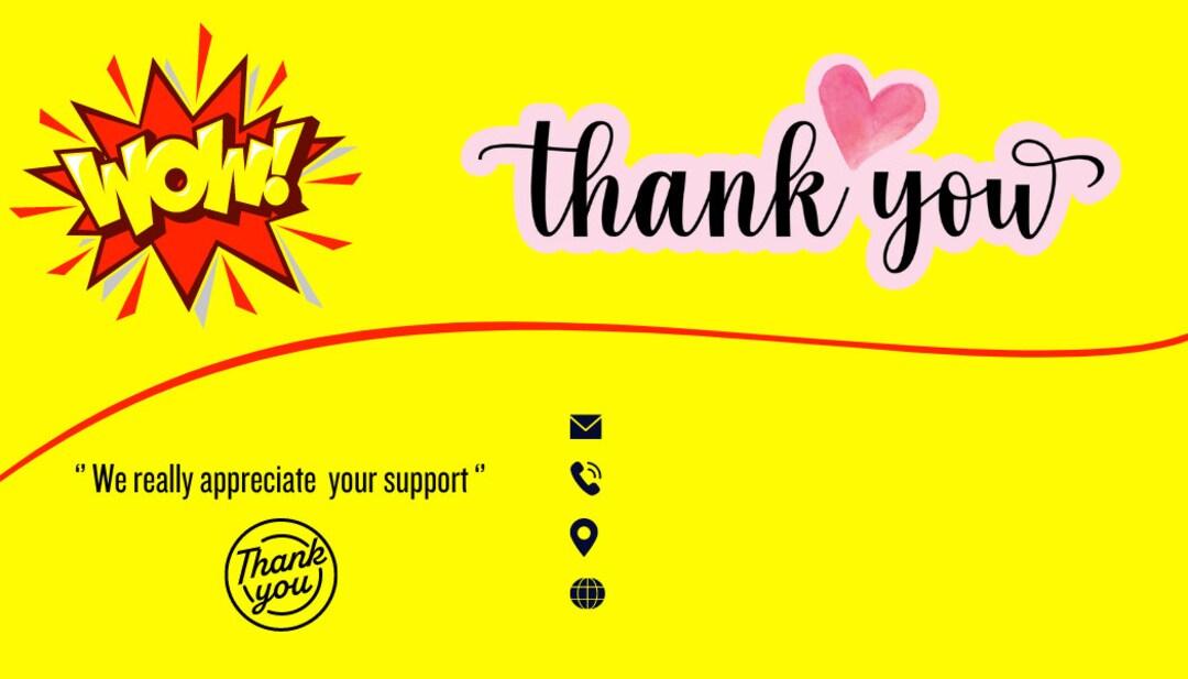 Wow Thank You Card - Etsy UK