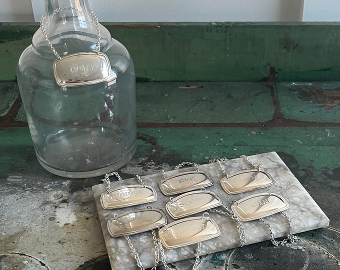 Set of 4 Custom Decanter Tags, Vintage Spoon Bottle Labels - Etsy