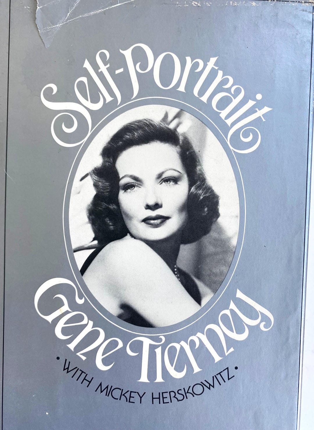 Self Portrait Gene Tierney 1979 First Edition Vintage Hardcover Book ...