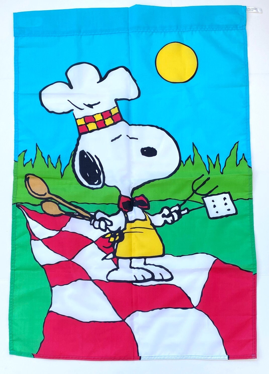 Snoopy Porch Flag Unused 28 X 40 BBQ Chef Barbecue Cook Picnic Cookout ...