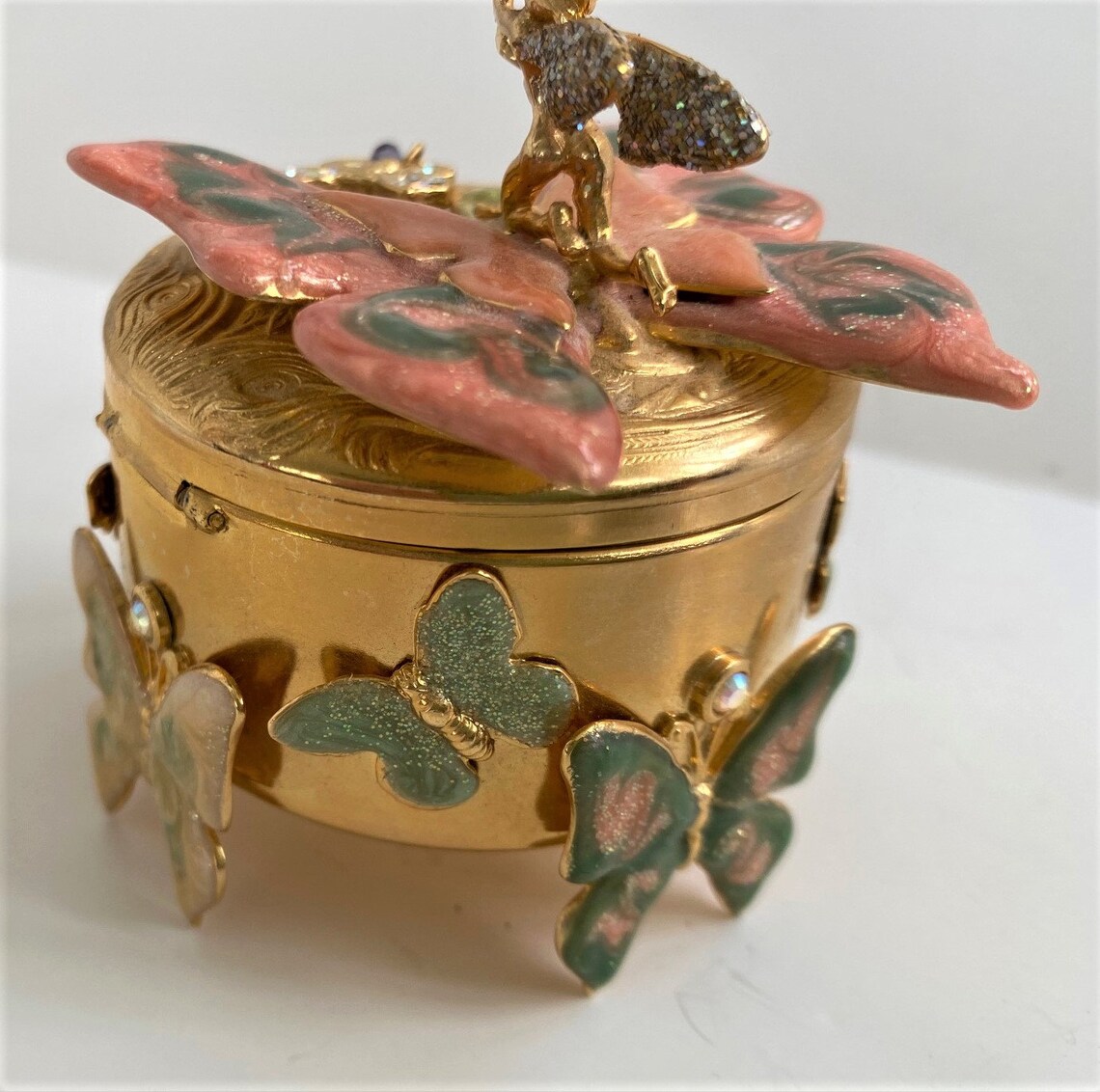 Vintage Kirks Folly Trinket Box Butterflies Fairies Fairy Crystals ...