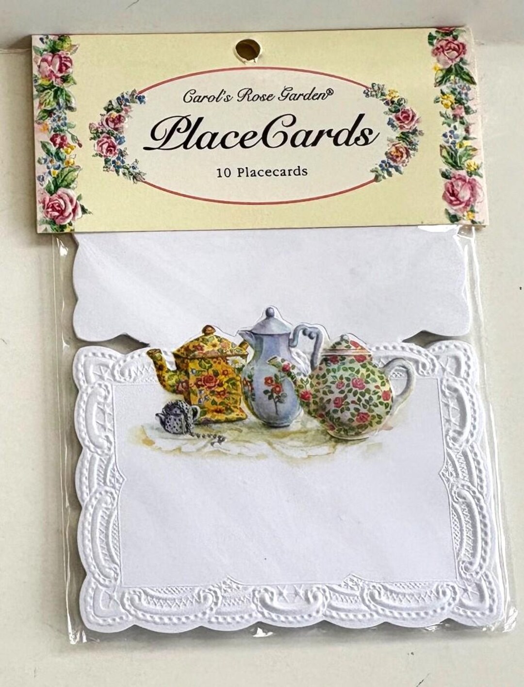 2 Packs Place Cards 10 Count 20 Placecards Teapots Floral Tea Party ...