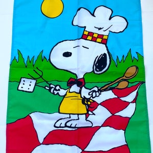 Snoopy Porch Flag Unused 28 X 40 BBQ Chef Barbecue Cook Picnic Cookout ...