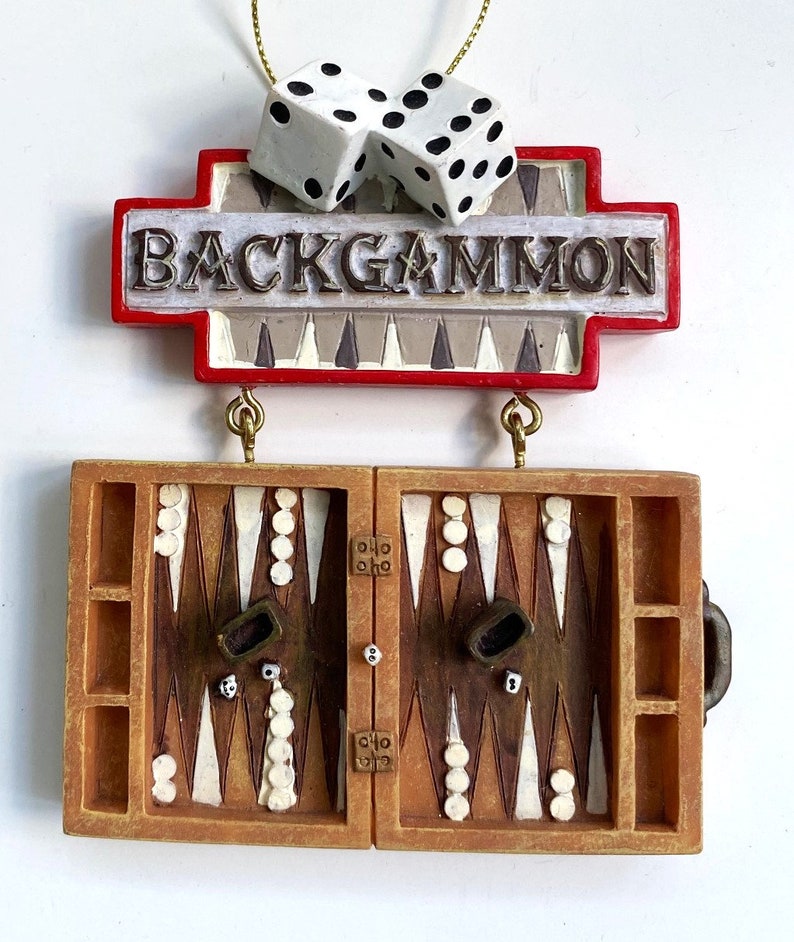 Rare Kurt Adler Backgammon Texas Holdem Poker Christmas Ornaments ...