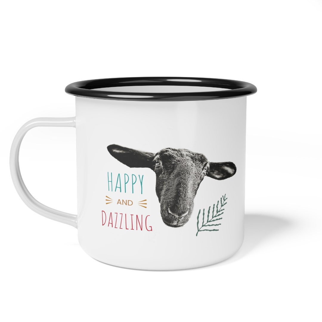 Sheep Coffee Cup, Enamel Camp Cup, Sheep Mug, Farmhouse Decor, Sheep ...