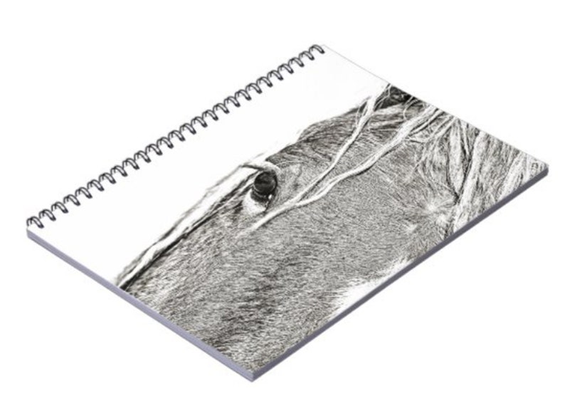Belgian Horse Face Black & White Spiral Notebook College Student Office ...