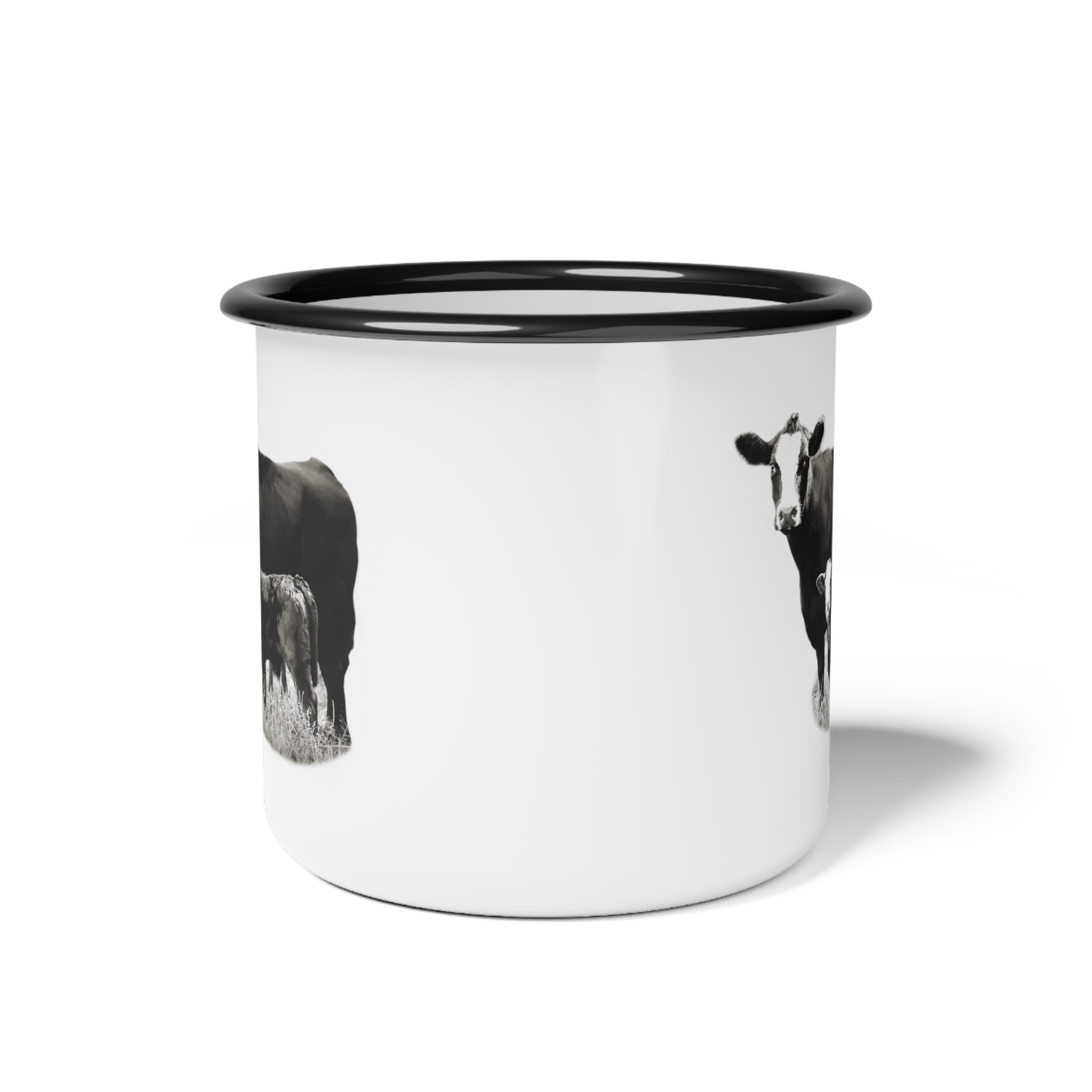White Face Black Angus Cow Farmhouse Enamel Camp Cup - Etsy