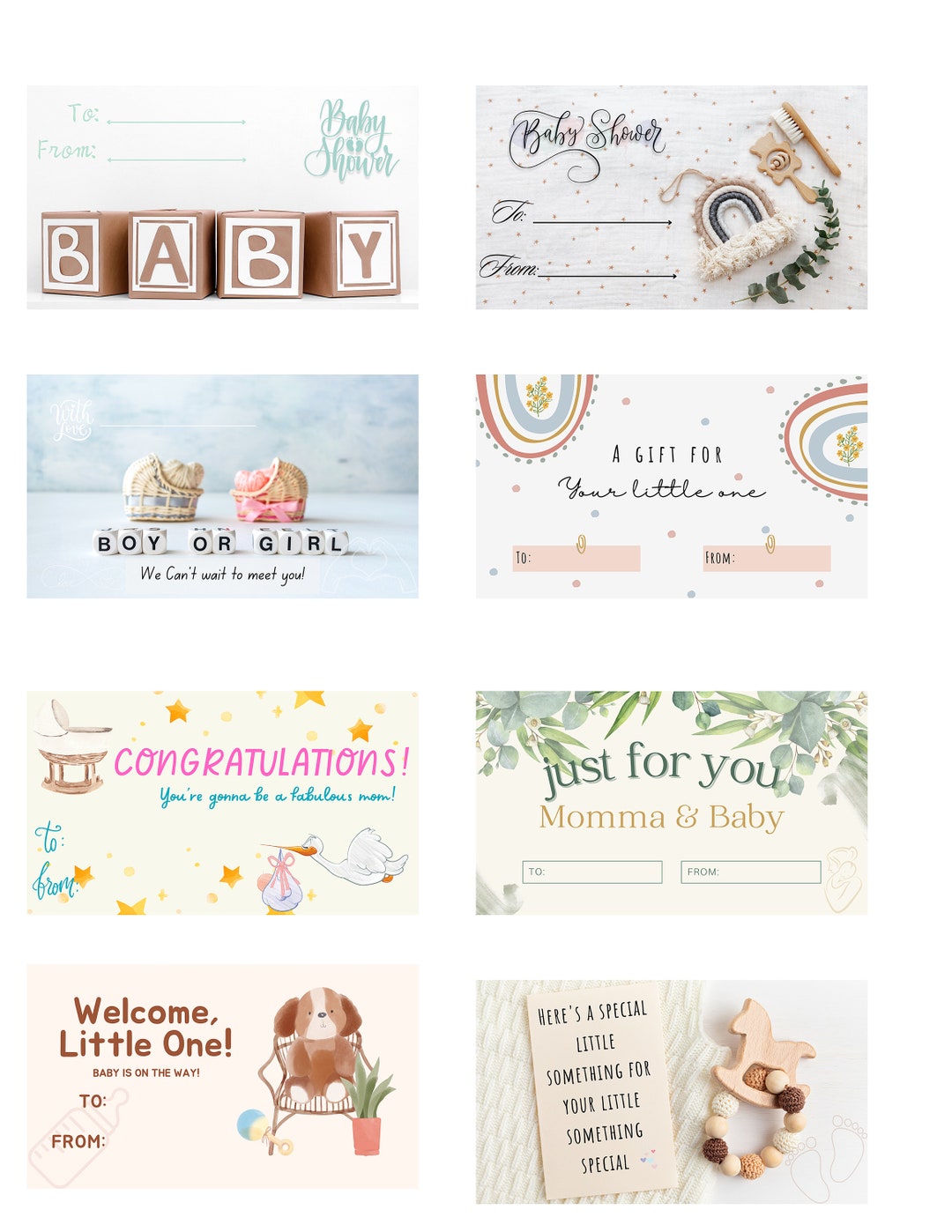 Printable Newborn Baby Gift Tag | Digital Download | Gender Neutral ...