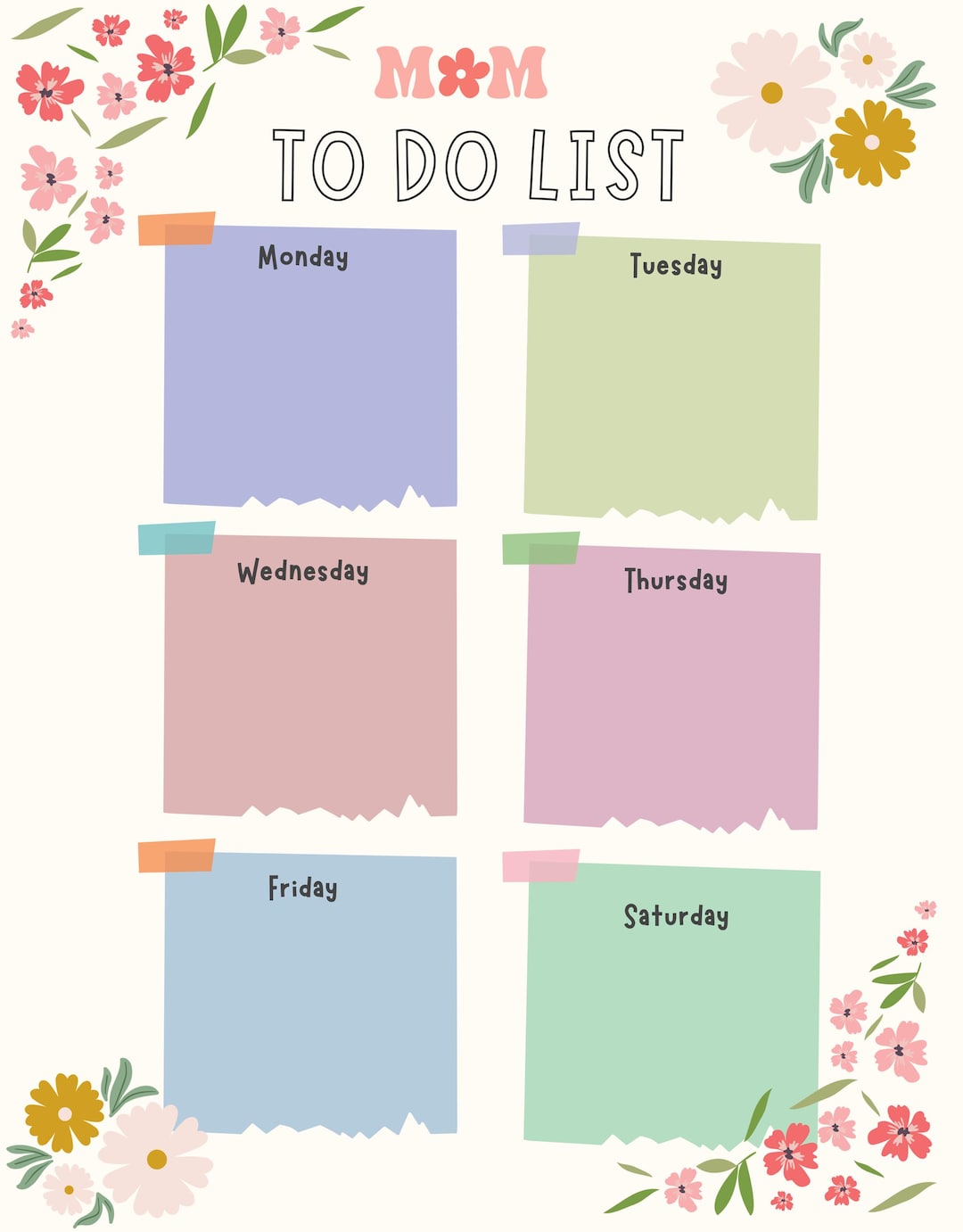Printable to Do List | Mom Task List | Personalized Digital Daily List ...