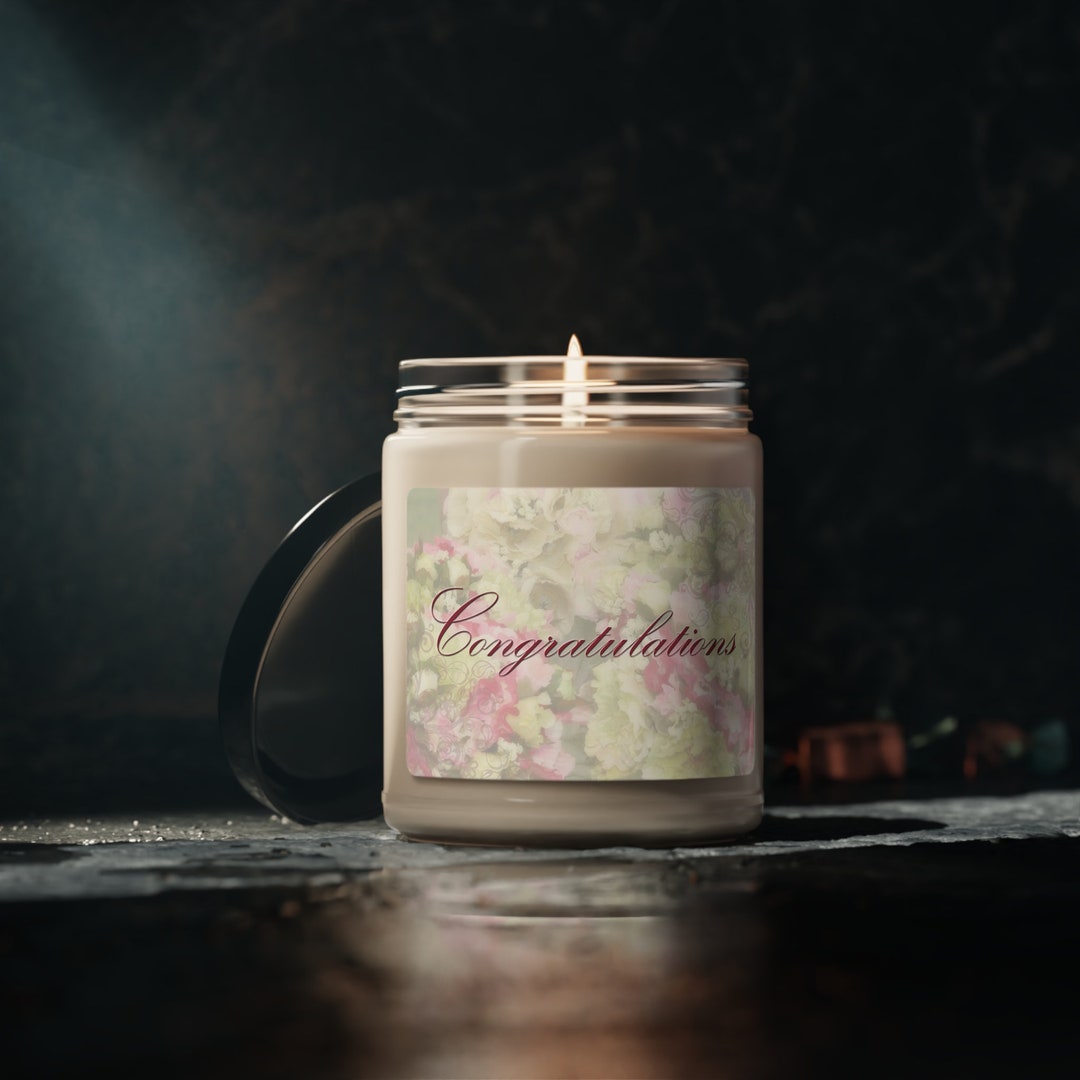 Congratulations Candle Wedding Candle Baby Shower Scented Soy Candle ...