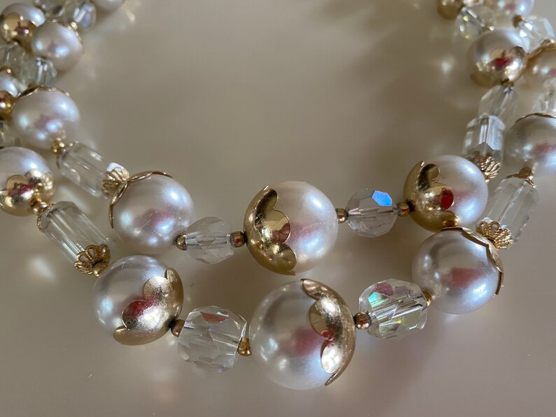 Vintage 50s Pearl Beaded Necklace - Etsy