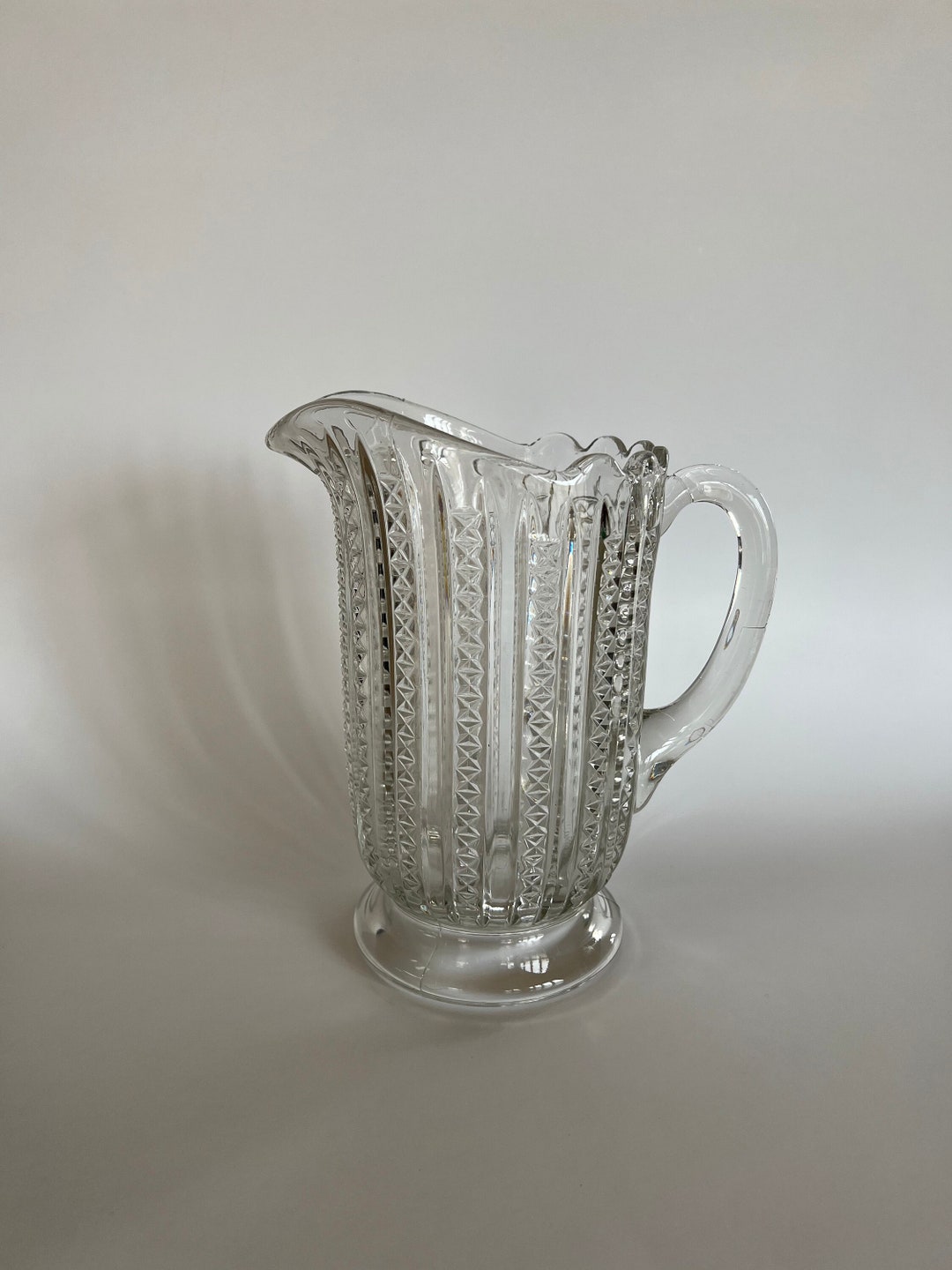 Vintage 1800S Large Glass EAPG Pitcher - Etsy