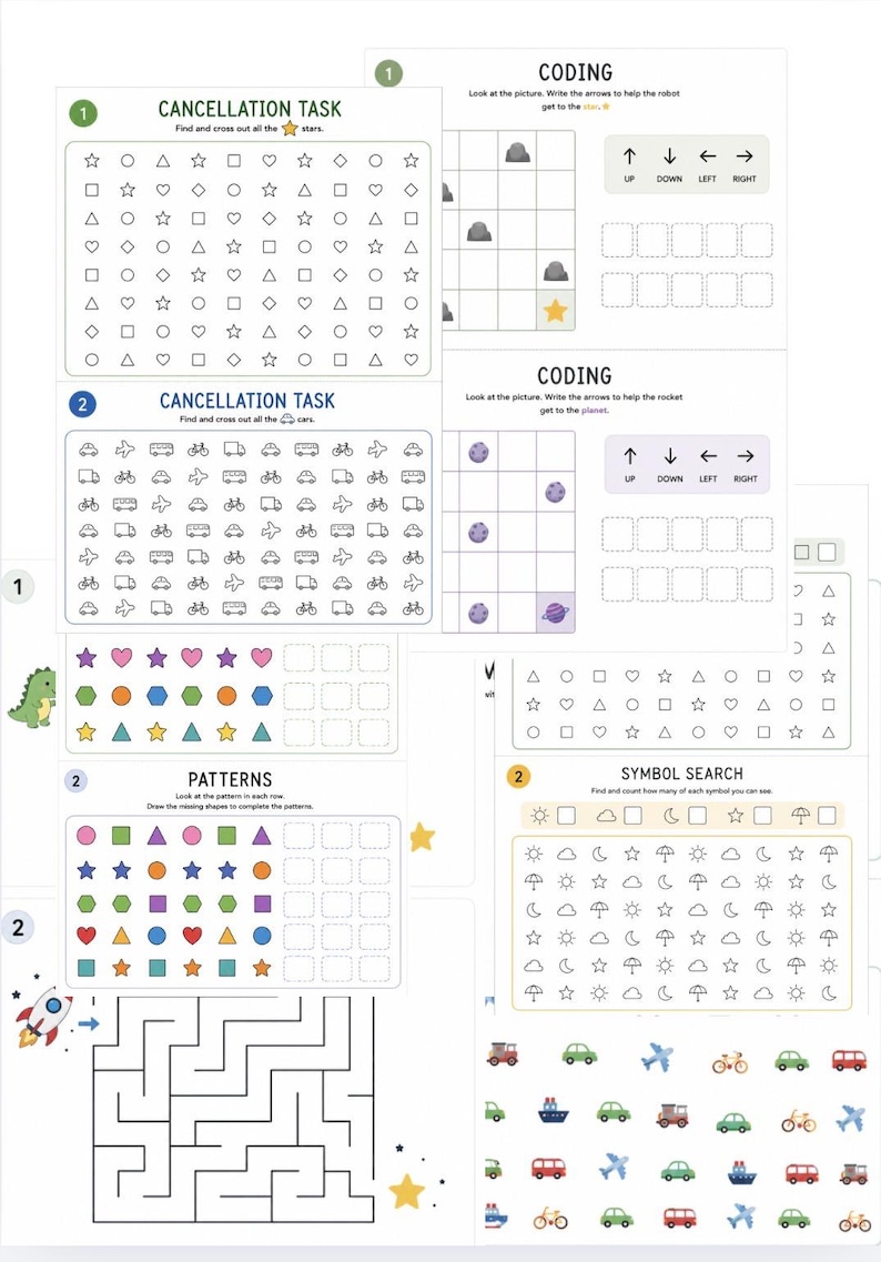 Brain Games Worksheets for Kids | Cognitive Skills Activities | OT ...