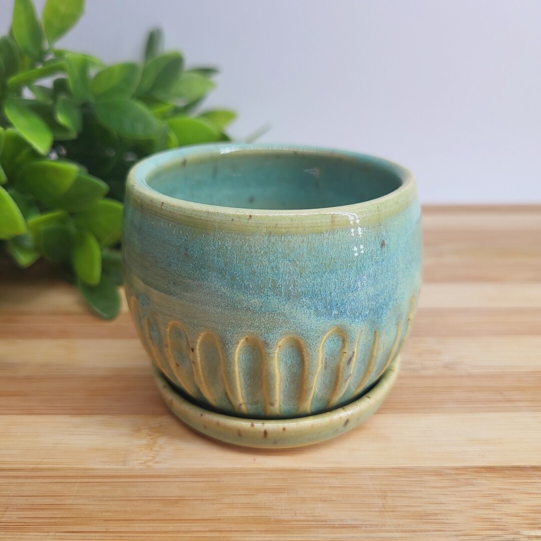 Mini Planter and Catch Plate Pottery Ceramic Clay - Etsy