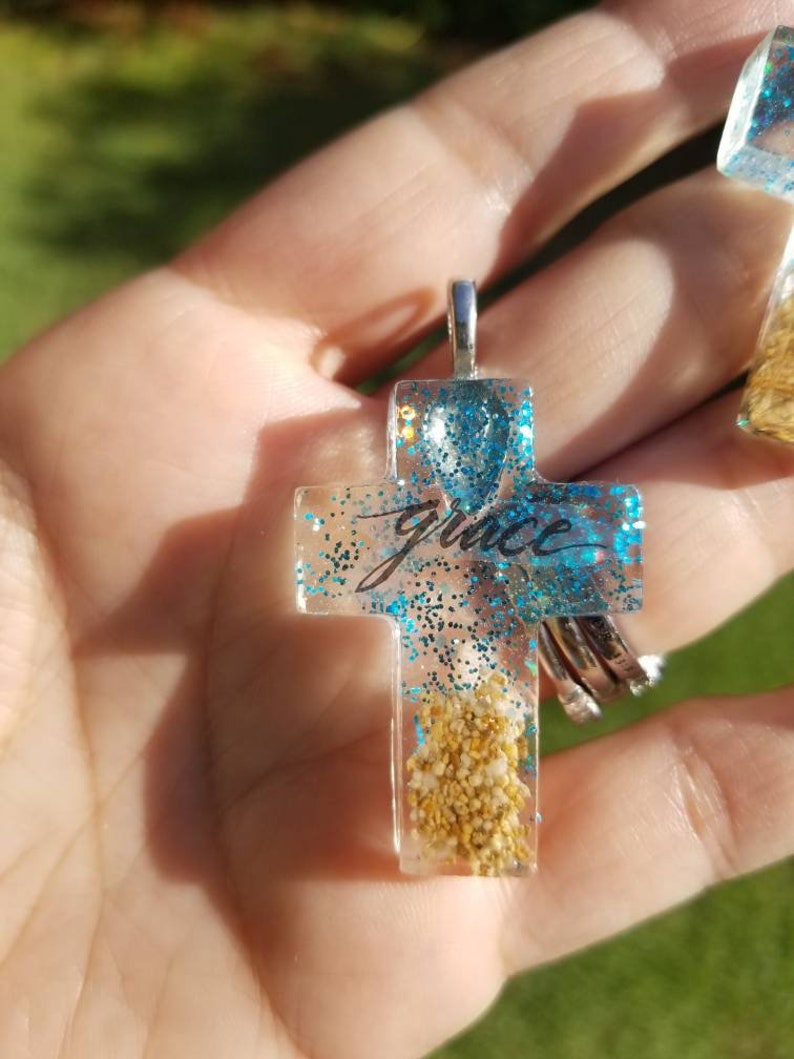 4 Options, Christian Resin Cross Pendants With Glitter and Hawaiian ...