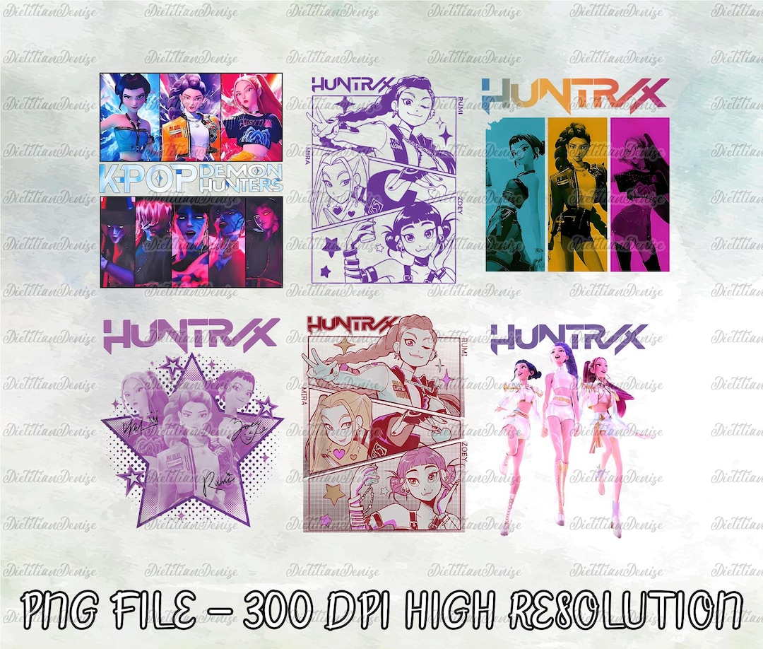 HUNTRIX Kpop Demon Hunters 6 PNG, Kpop Idol Group Shirt Design, Mira ...